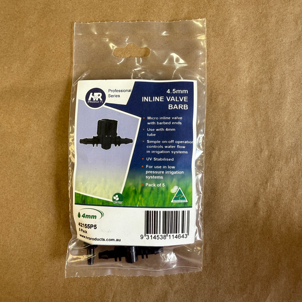 Pack of 4mm In-line Valve Barbed – Bulleen Art and Garden
